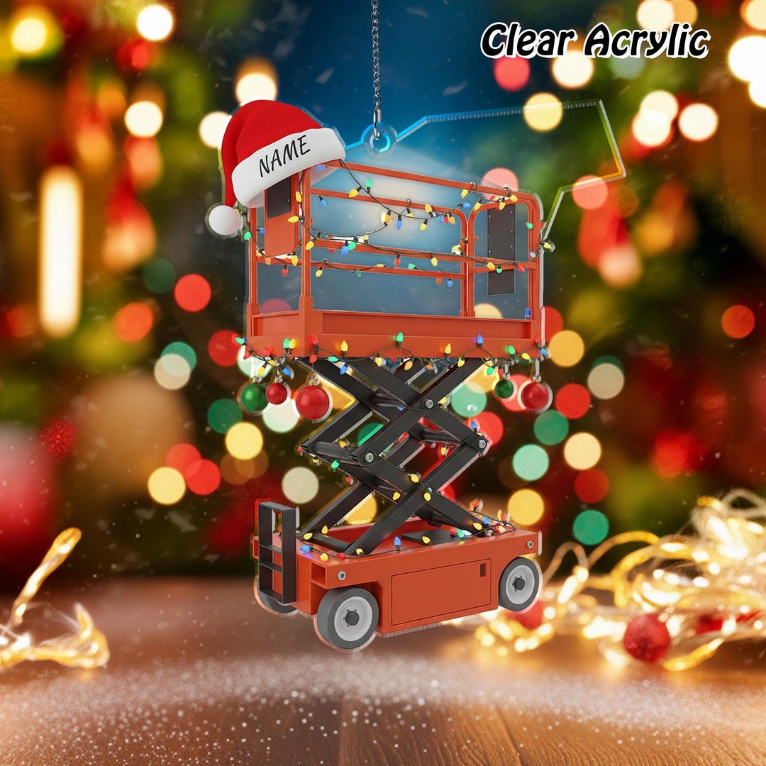 Personalized Scissor Lift Ornament, Custom Construction Worker Gift ...