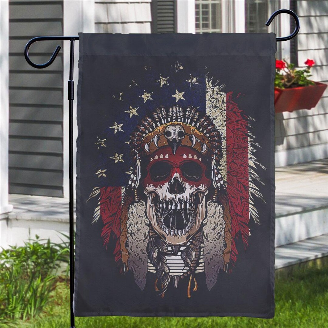 Chief Skull Native American Indian Flag, Cultural Pride Flag, Native ...