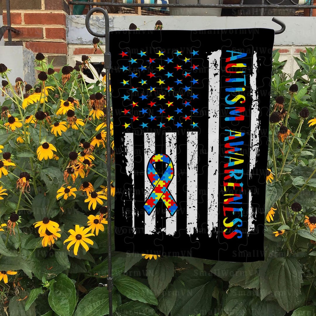 Mom Dad Usa Autistic Awareness Autism Flag, Autism Awareness Ribbon ...