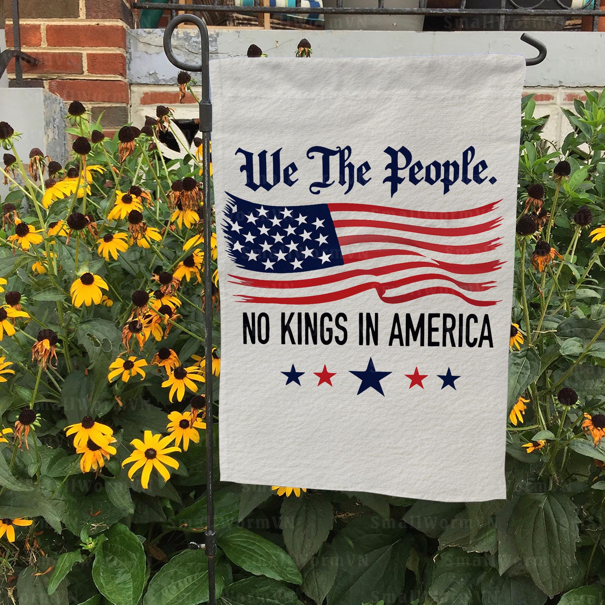 No Kings in America We the People Flag, Anti Trump Sign, Fight ...