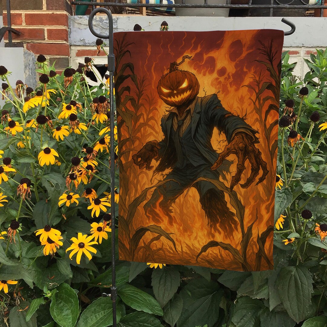 The Pumpkin Monster Flag, Spooky Fall Outdoor Decoration, Funny ...