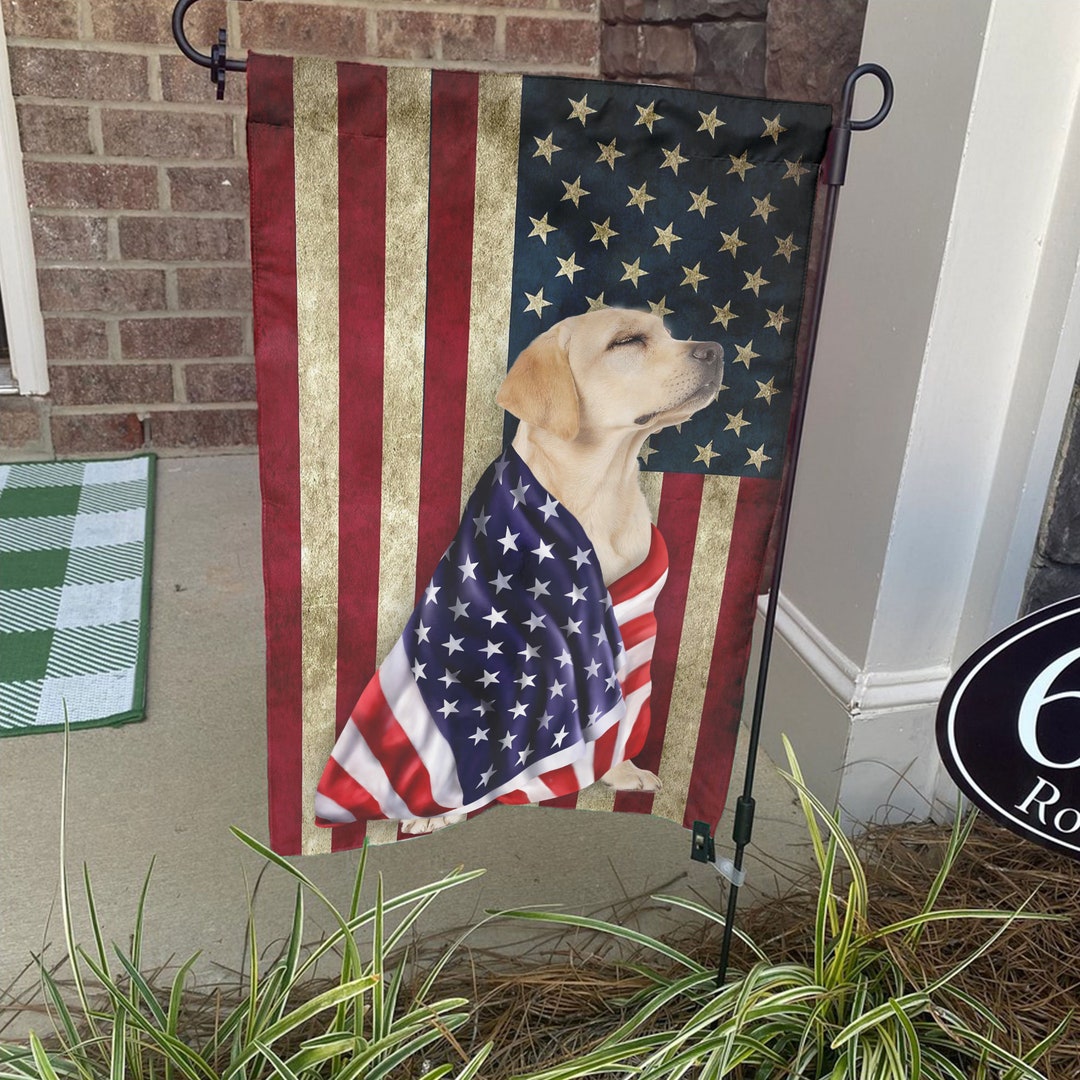 Labrador Retriver (yellow) USA Tea Flag, American Flag, Dog Lover Gifts ...