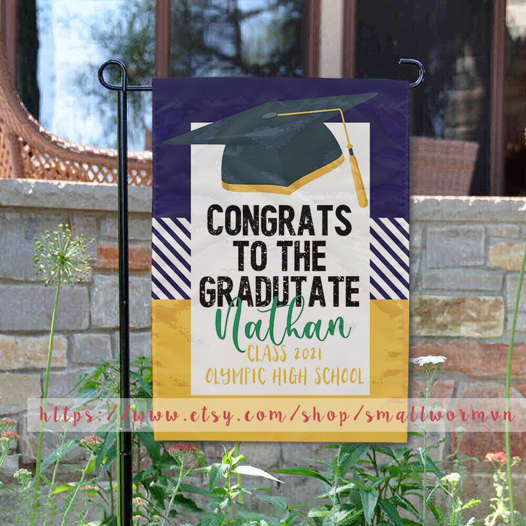 Congratulations 2024 Graduation Custom Flag, Personalized Senior Grad ...