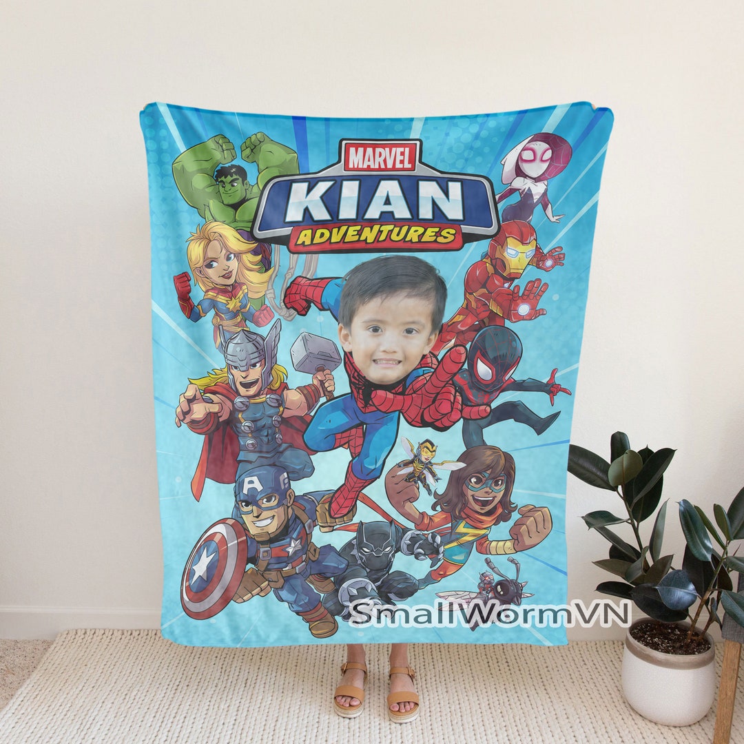 Custom Spidey Marvel Blanket, Personalized Avengers Team Blanket ...