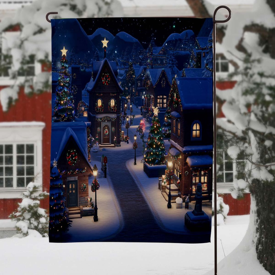 Winter House Flag, Christmas Tree Flag, Winter Flag, Happy Holidays ...