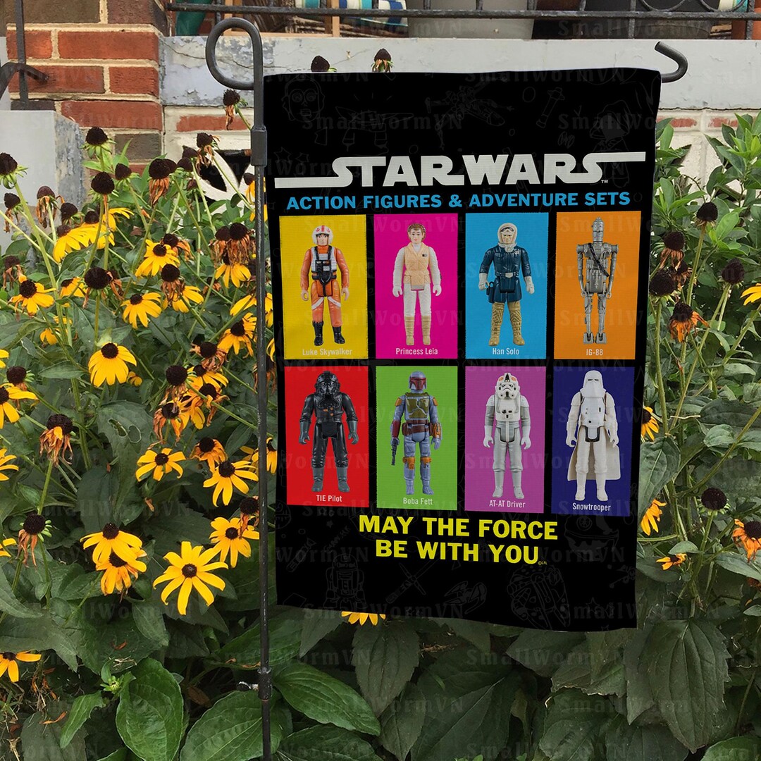 Star Wars Action Figures May the Force Be With You Flag, Star Wars Day ...