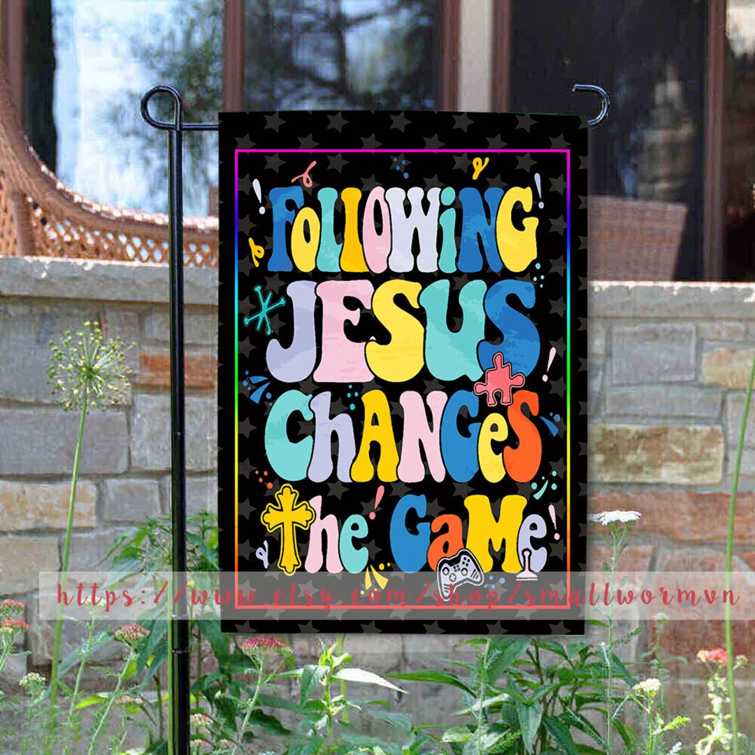 Following Jesus Changes the Game Flag, Vacation Bible School Flag, Love ...