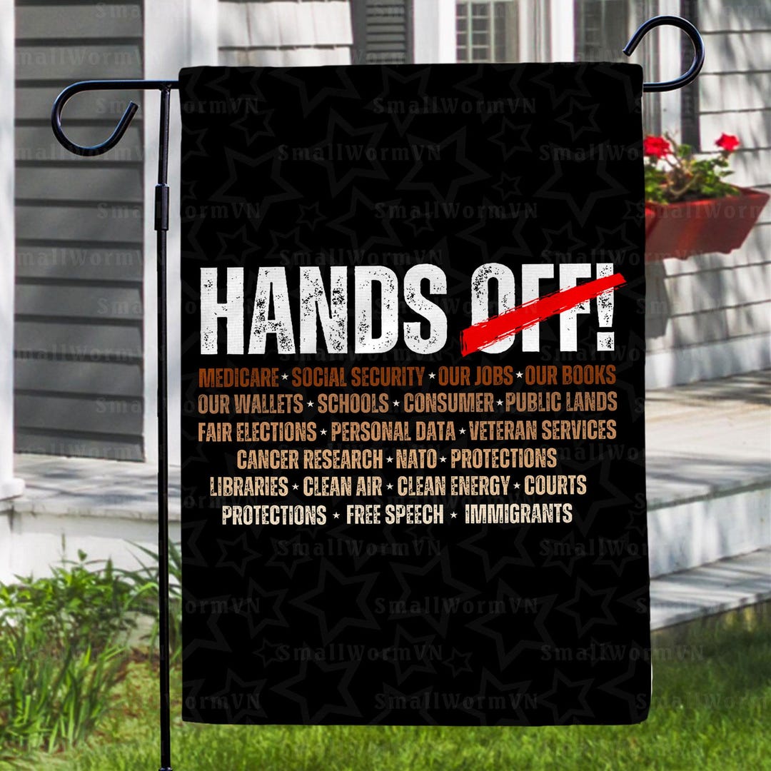Hands off Protest Flag, Anti Trump Political Flag, Anti Trump Yard Sign ...