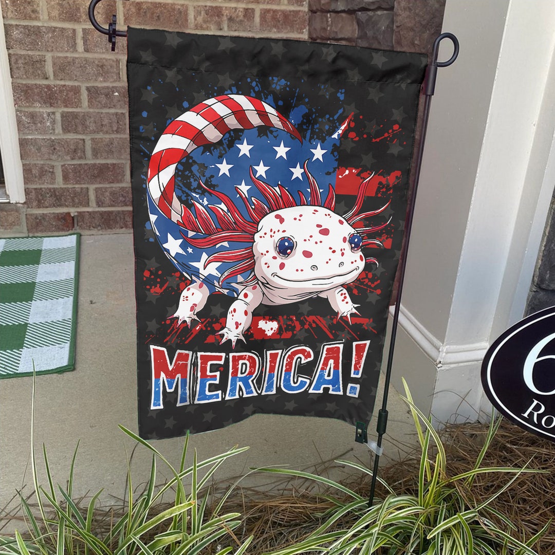 4th of July Merica Axolotl American Flag, Axolotl Lover Gifts, 4th July ...
