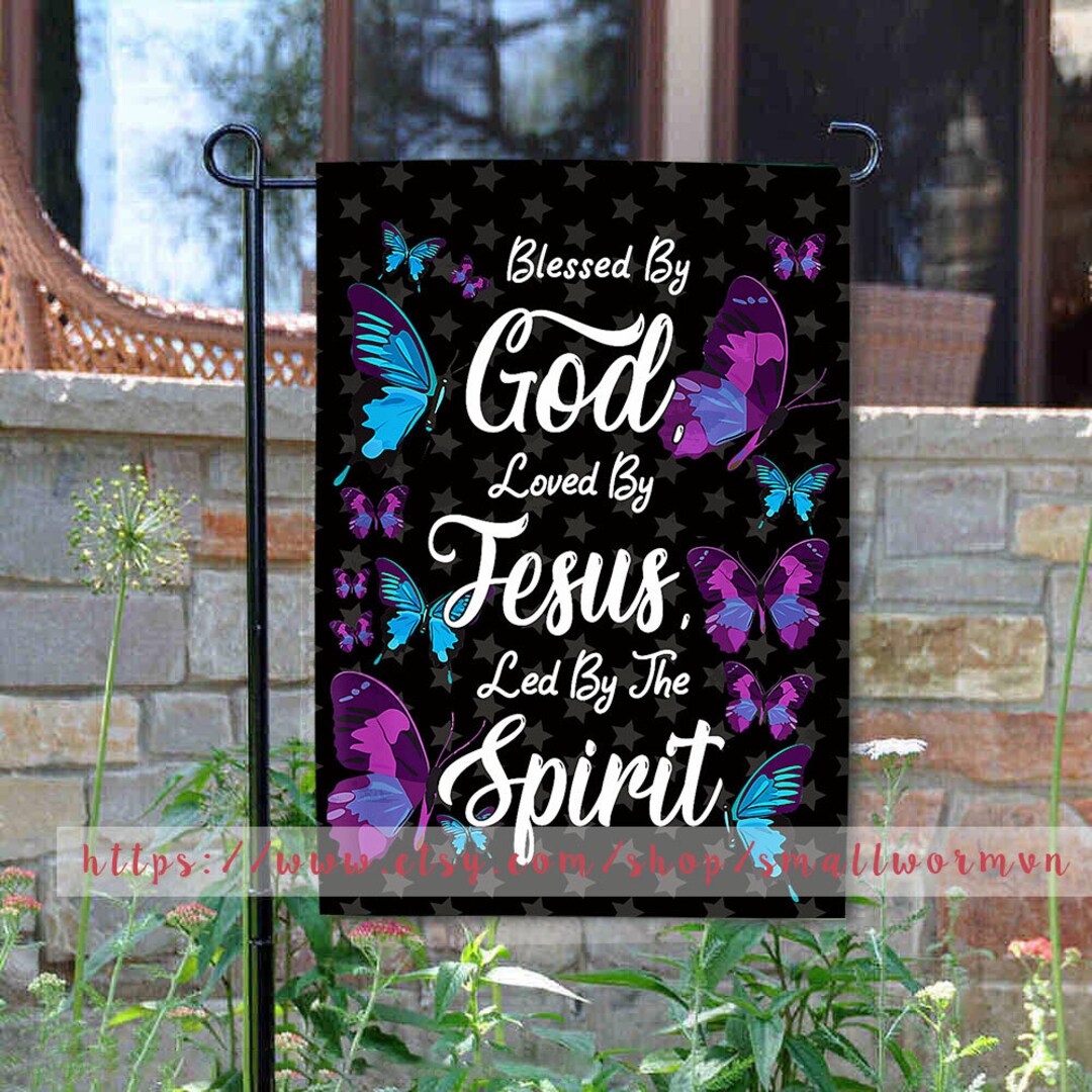 Christian Bible Lion Verse Quote Blessed by God Flag, Scripture Garden ...