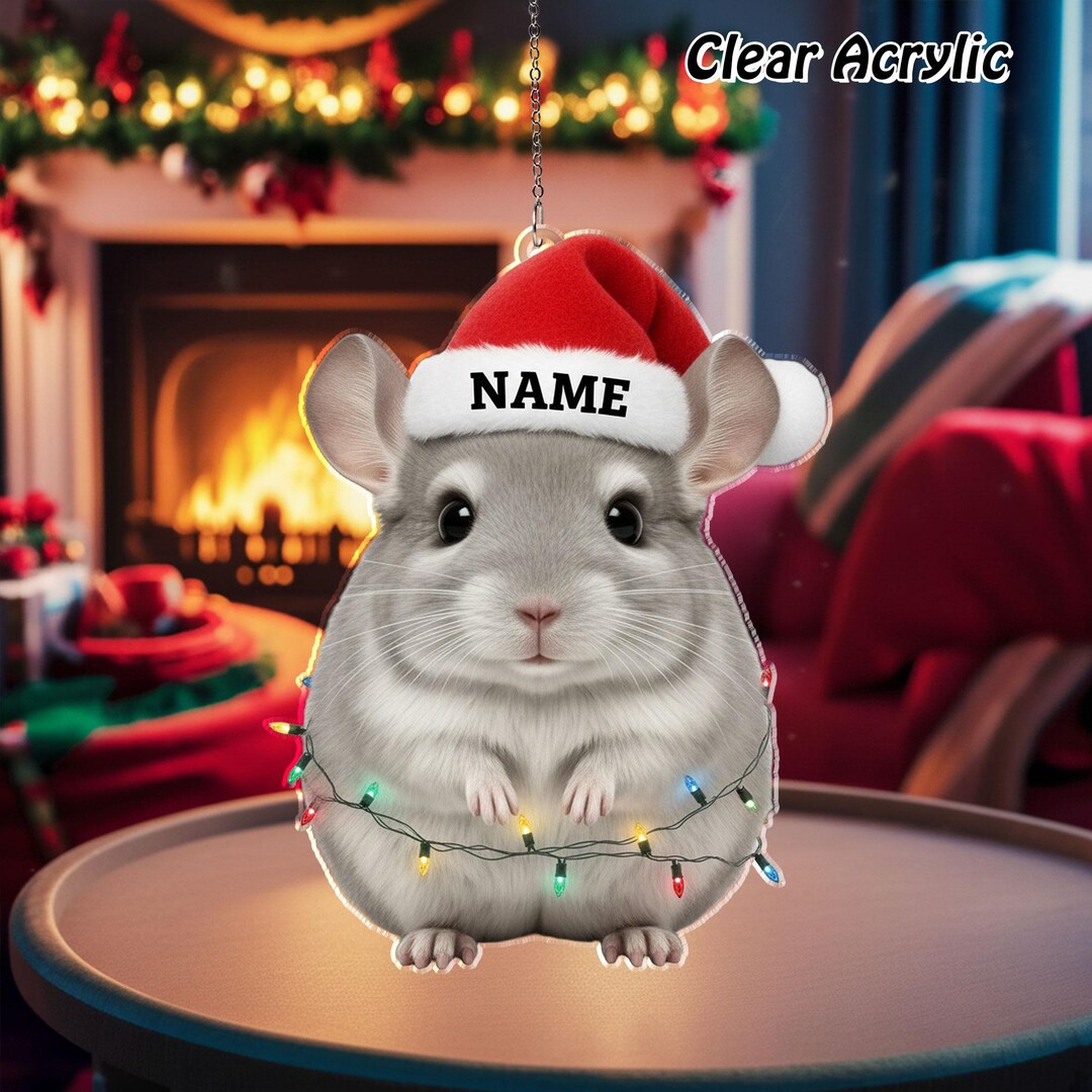 Personalized Chinchilla Ornament, Custom Chinchilla Owner Gift, Rodent ...