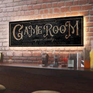 Personalized Game Room Sign, Custom Game Room Family Last Name Sign ...