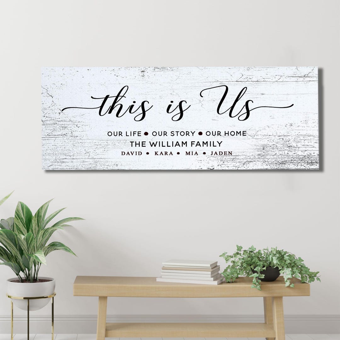 Custom This is Us Family Canvas, Family Member Name Sign, Bible Verse ...