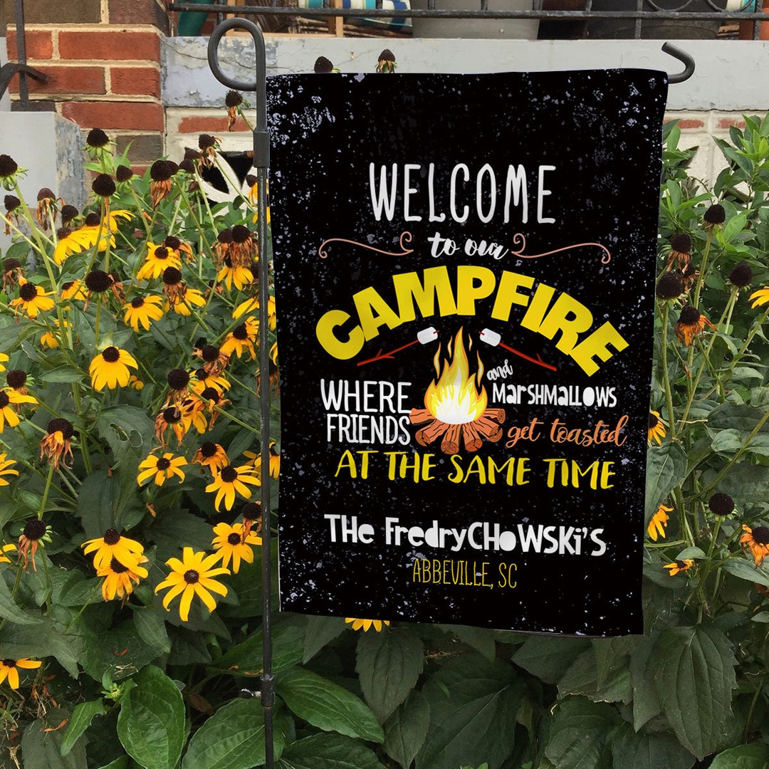 Welcome to Campfire Flag, Camping Gift, Camp Flag, Camp Camper Flag, RV ...