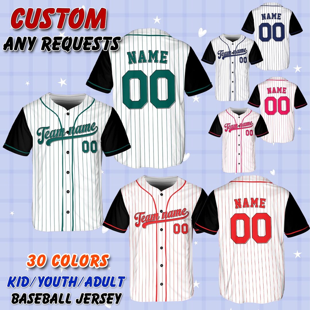 Make Your Own Baseball Jersey, Custom Name Number Color Jersey, Custom ...