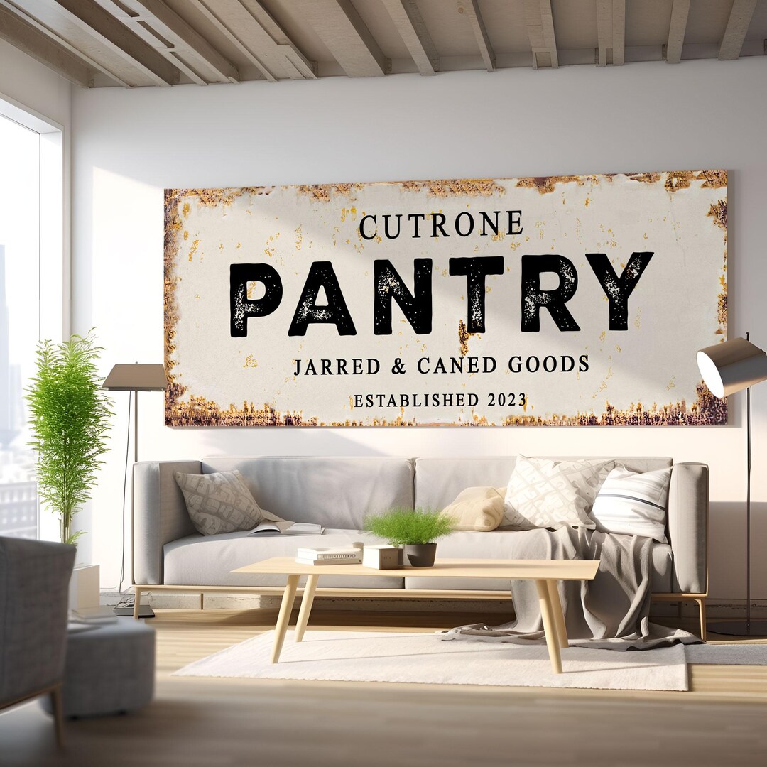 Pantry Sign Modern Farmhouse, Large Vintage Rustic Wall Art, Wall Art ...