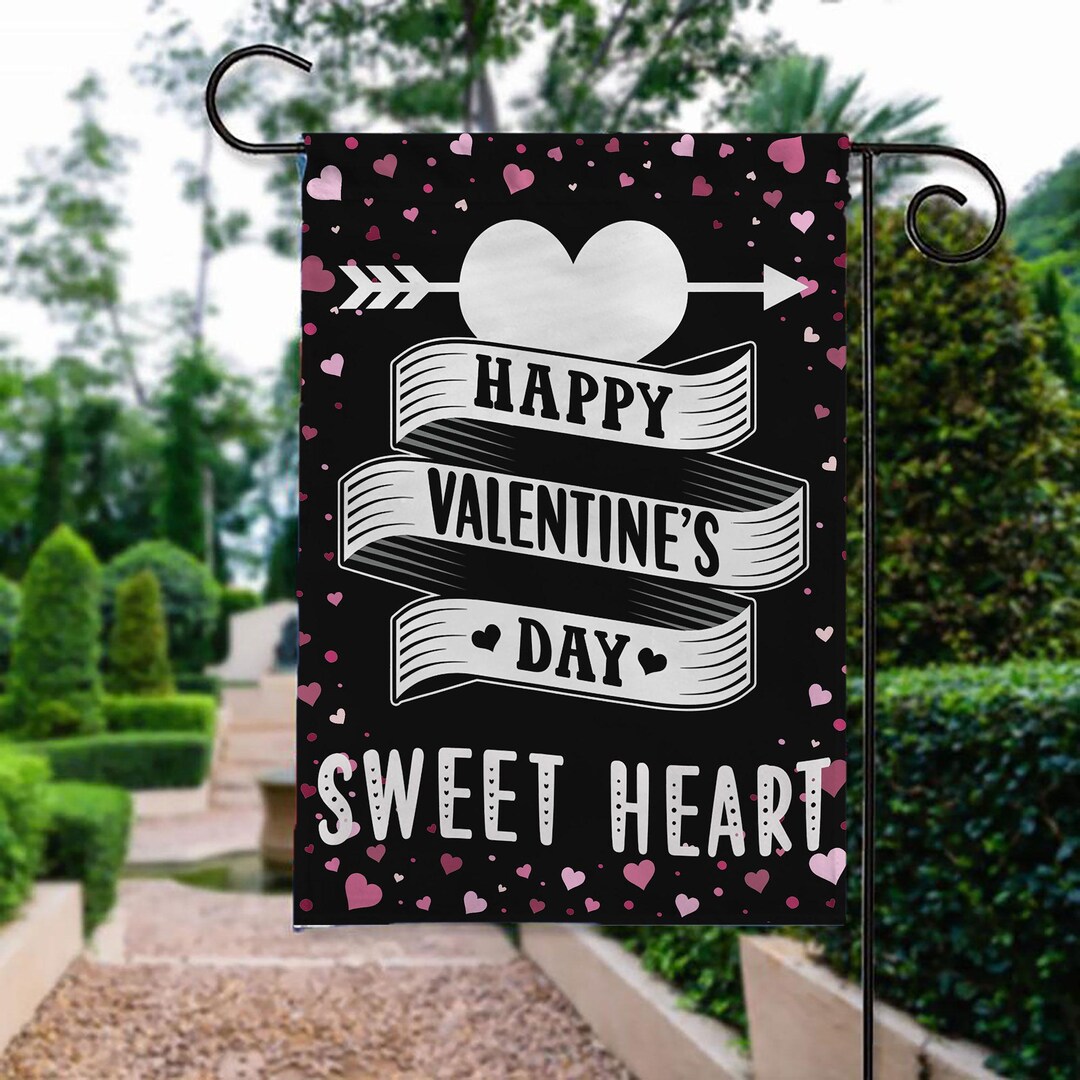 Sweet Heart Valentine Flag, Love Garden Flag, Valentine's Day Flag ...