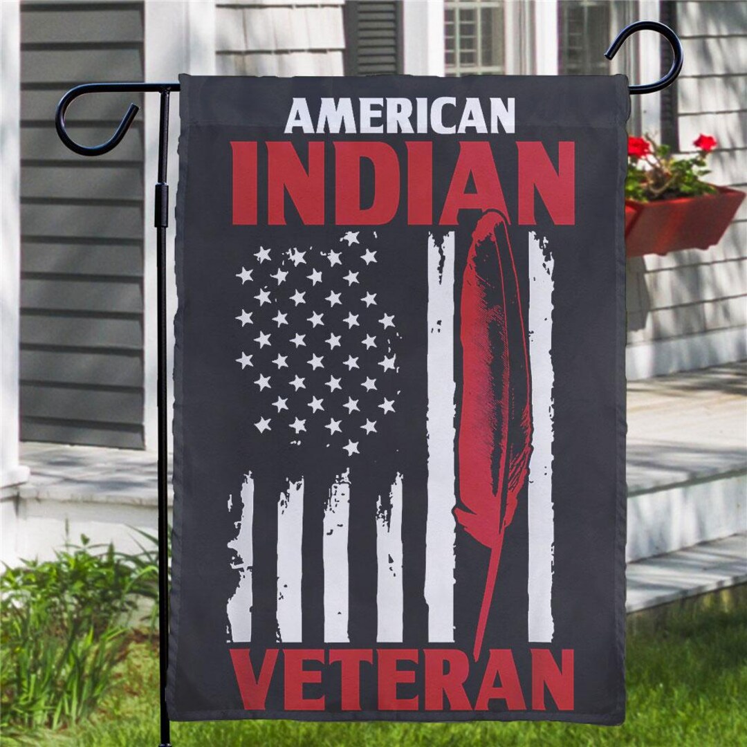 Native American Indian Veteran Usa Flag, Army Support Flag, Native ...