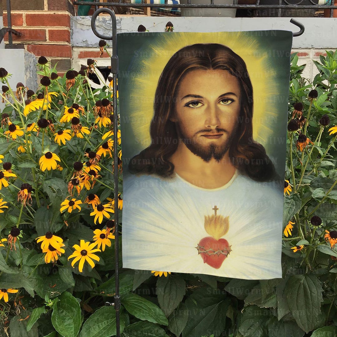 Sacred Heart of Jesus Flag, Sacred Heart of Jesus Banner, Devotion to ...