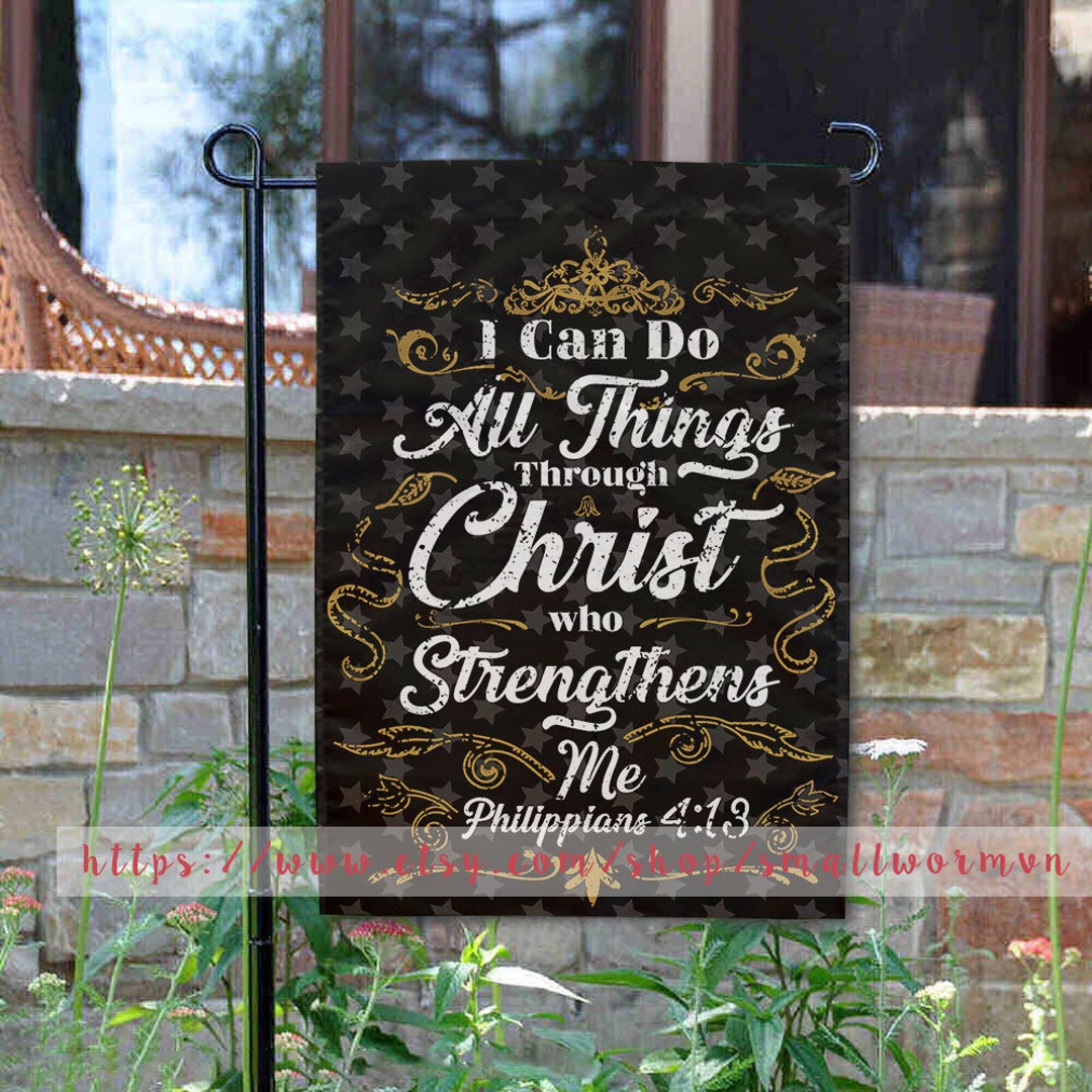 Christian Flag, With Bible Verse Sayings Flag, I Can Do Anything ...