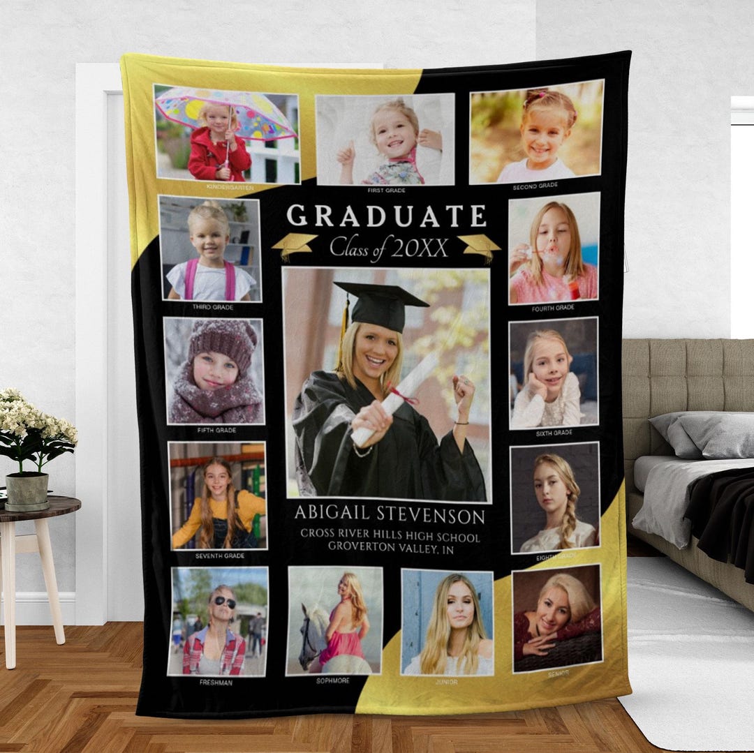College Graduation Blanket, Personalized Graduation 2025 Blanket ...