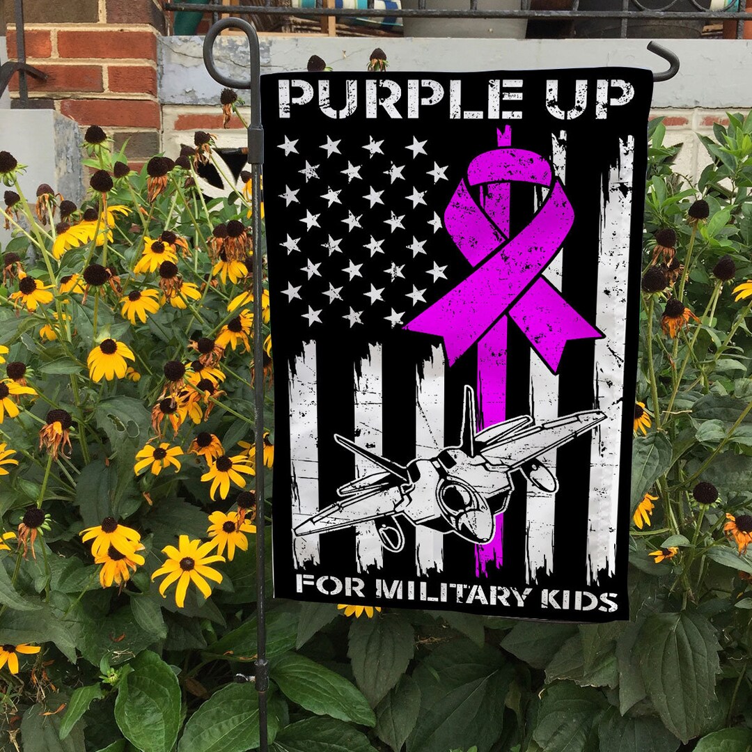 Purple up for Military Kids Garden Flag, Military Child Month Air Force ...