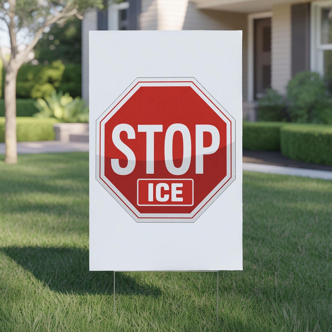 Stop ICE Yard Sign, Anti ICE Protest Sign, Immigrant Support Outdoor ...