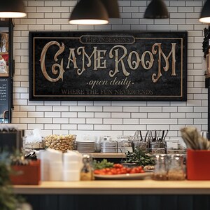 Personalized Game Room Sign, Custom Game Room Family Last Name Sign ...