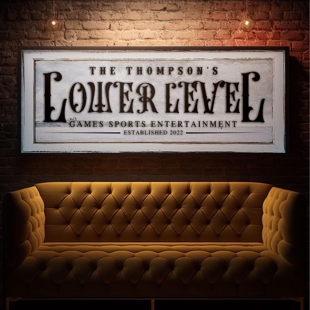 Personalized Lower Level Sign, Custom Lower Level Wall Decor, Custom ...
