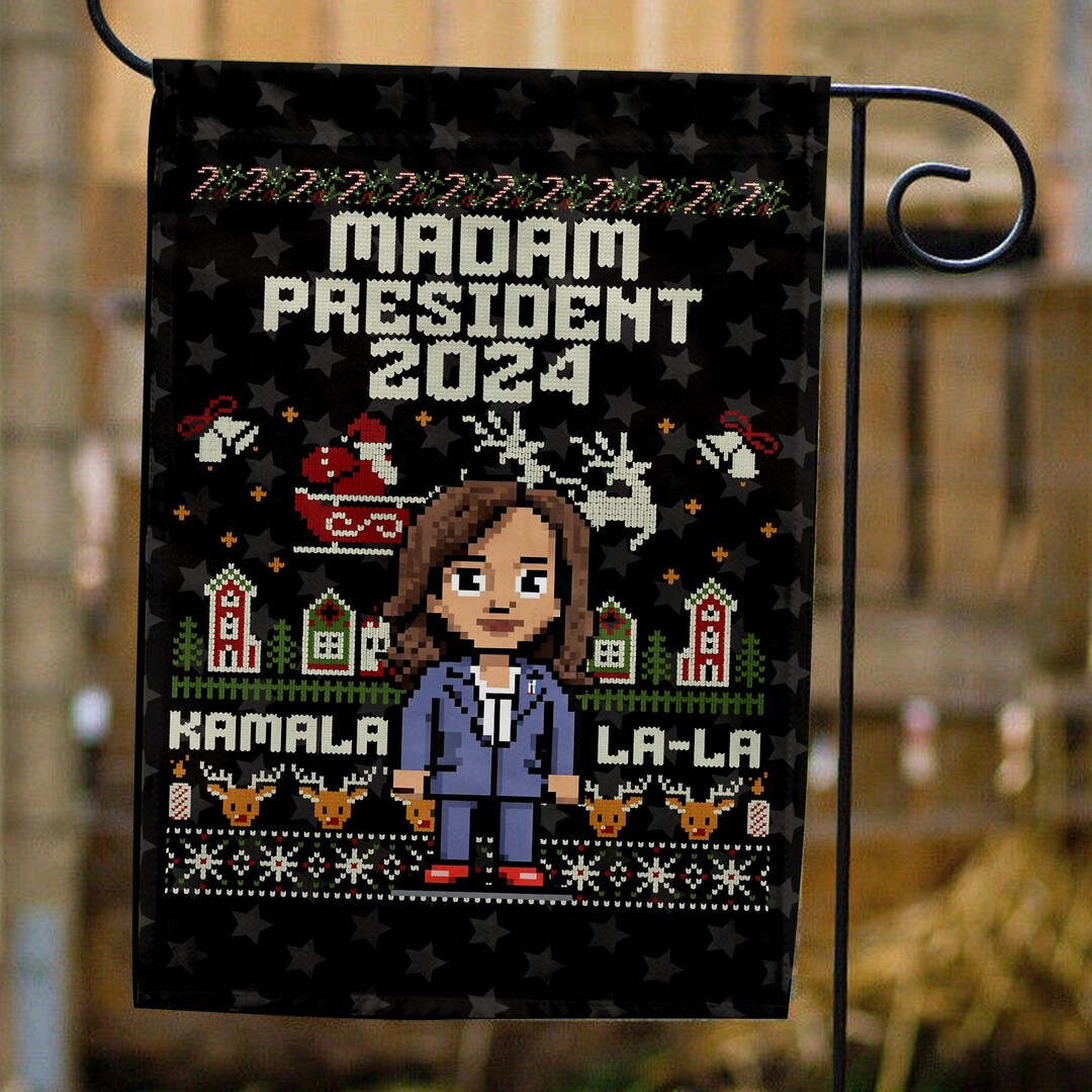 Madam President Cute Merry Ugly Christmas Kamala Xmas Flag, Election ...