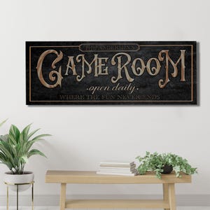 Personalized Game Room Sign, Custom Game Room Family Last Name Sign ...