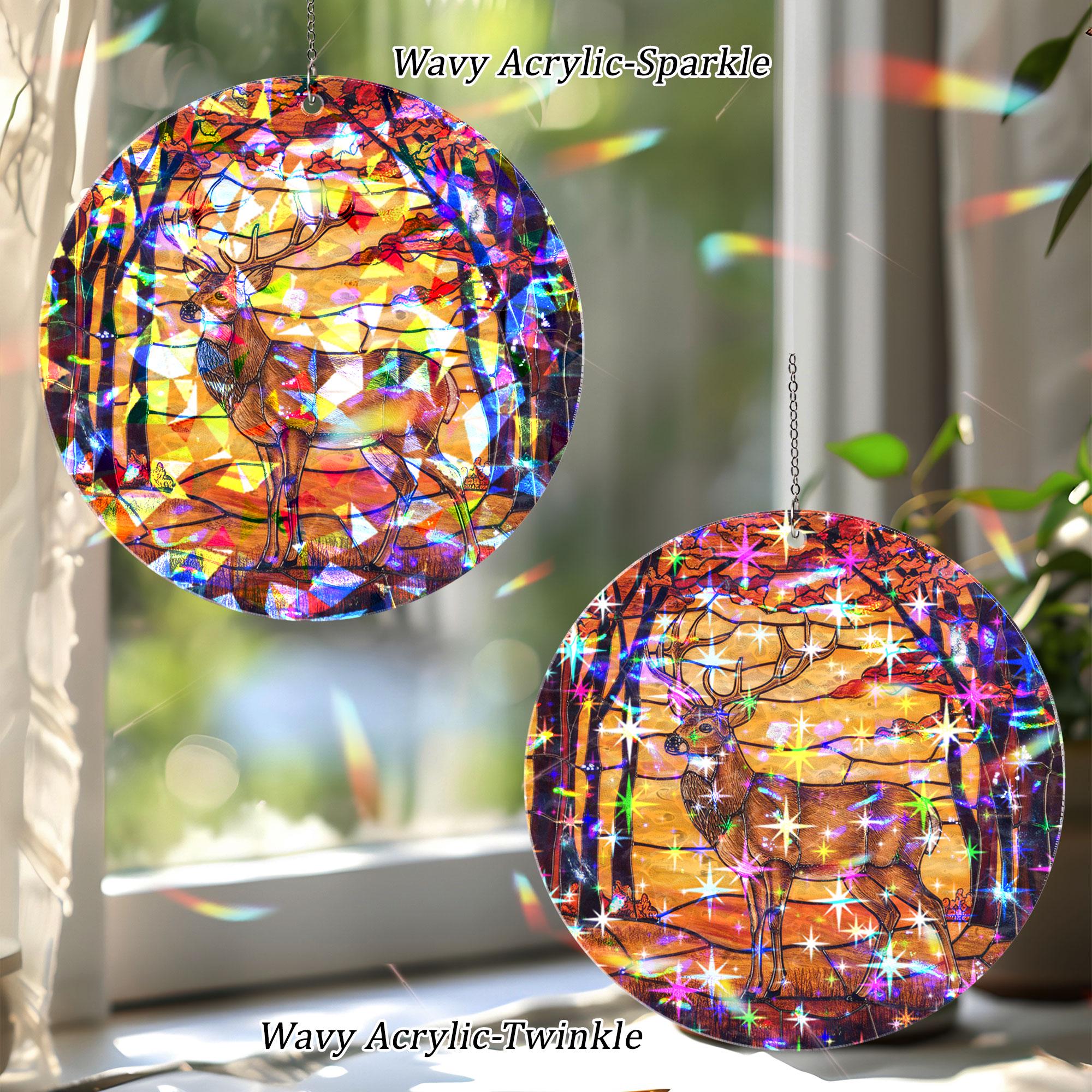 Deer Stained Glass Suncatcher, Deer Winter Suncatcher, Holiday Deer ...