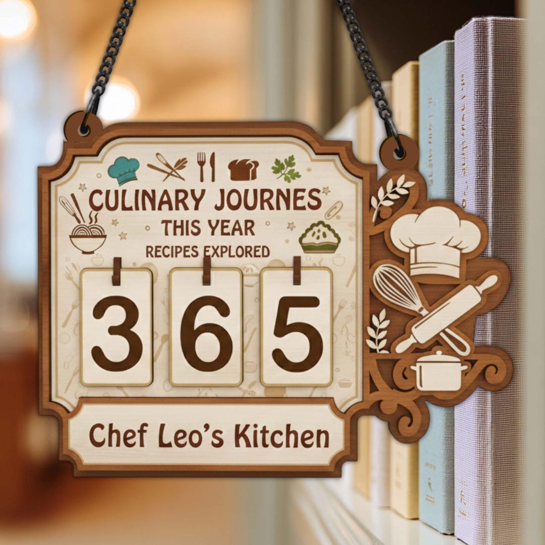 Personalized Gourmet Cooking Tracker Sign, Signature Dishes Prepared ...