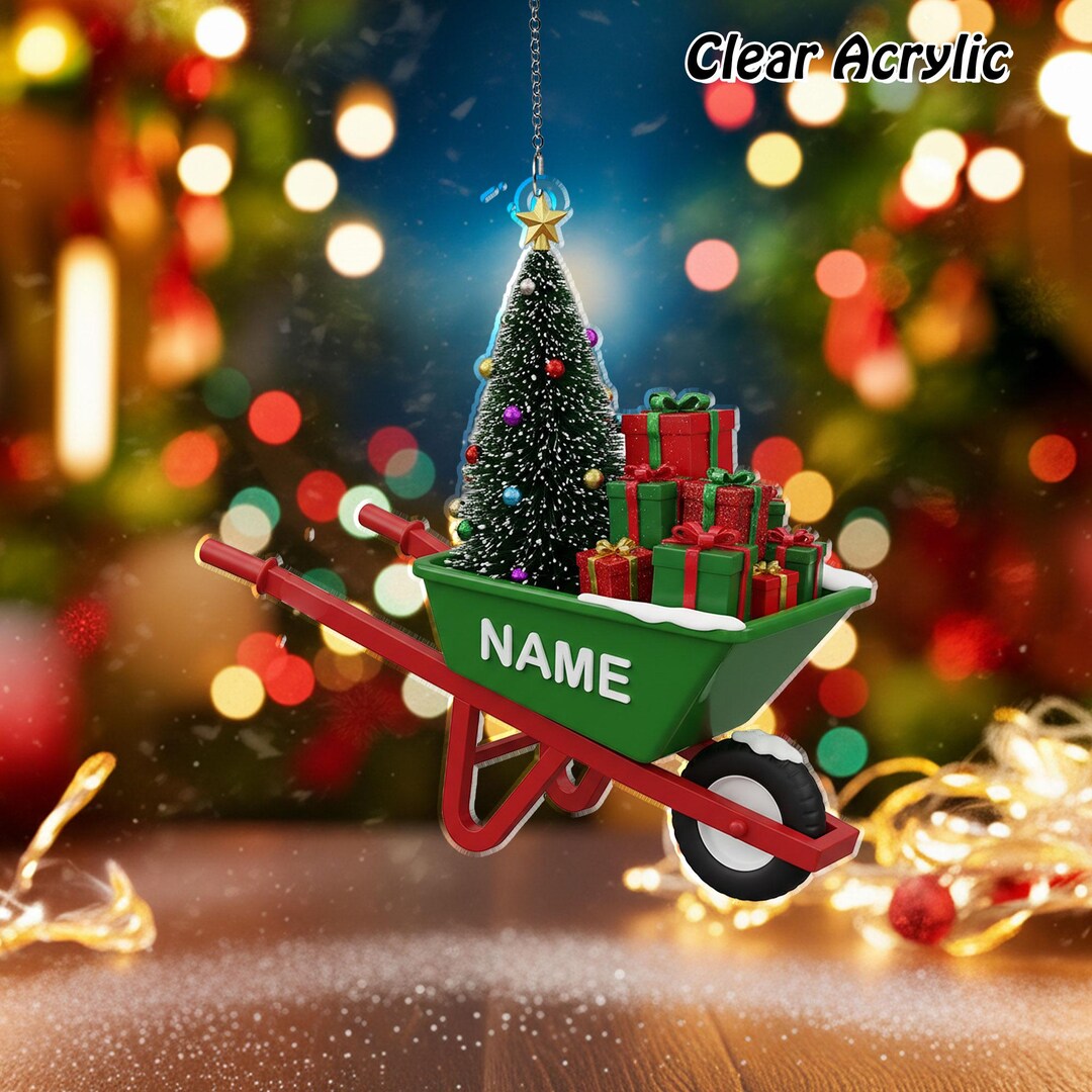 Personalized Wheelbarrow Ornament, Custom Gardener Gift, Yard Work ...