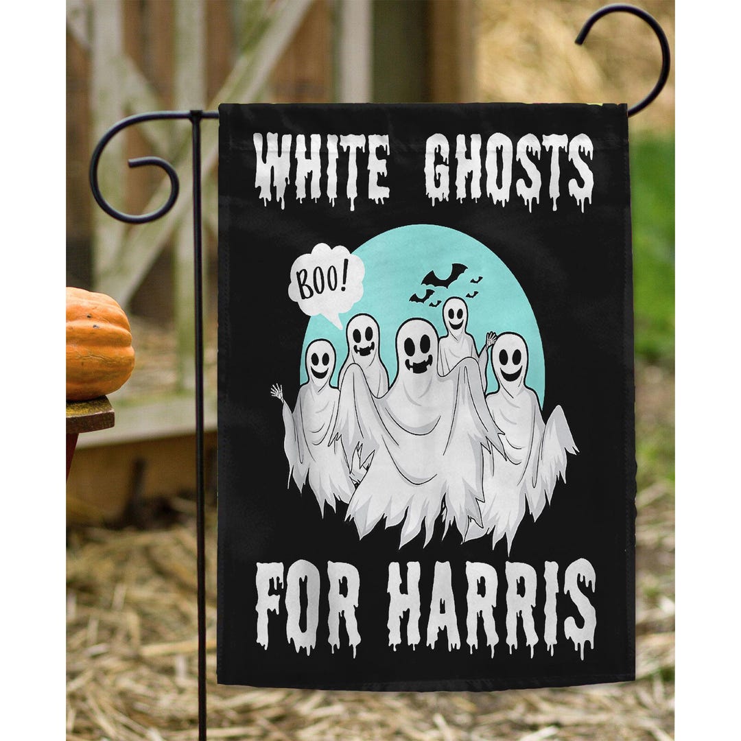 White Ghosts for Harris 2024 Flag, Funny Parody Humorous Flag, Kamala ...