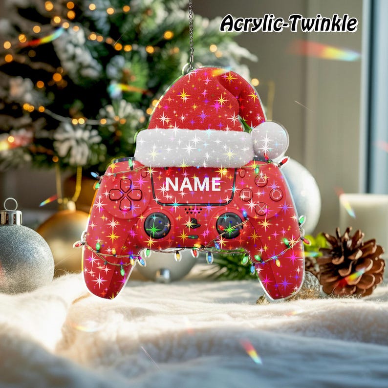 Controller Christmas Ornament, Custom 2D FLAT Keepsake, Gaming Holiday ...