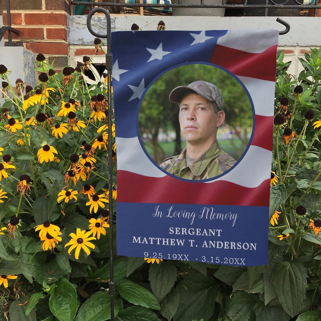 In Loving Memory Flag, Personalized Photo Memorial Flag, Custom Photo ...