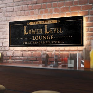 Personalized Custom Lower Level Lounge Sign, Modern Farmhouse Wall ...