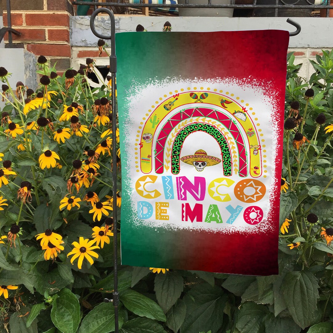Mexican Fiesta Cinco De Mayo Rainbow Flag, Fiesta Yard Flag, May 5 ...