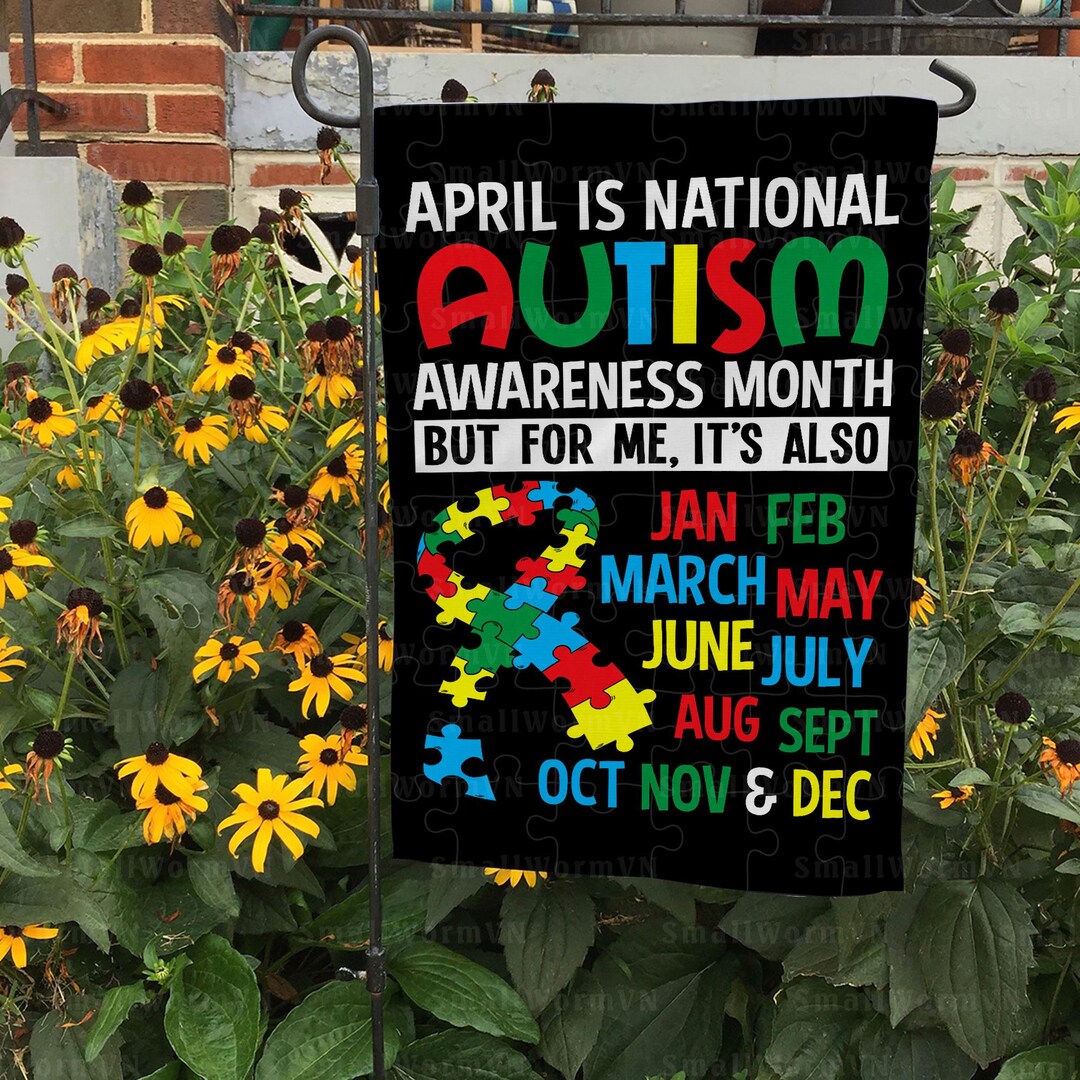 April is National Autism Awareness Month Flag, Autism Support Outdoor ...