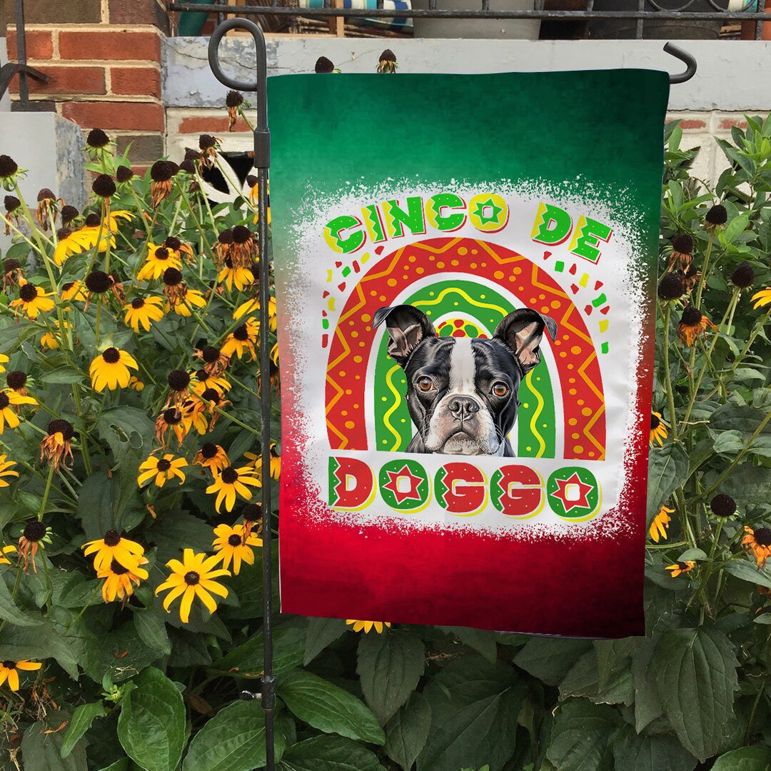 Cinco De Doggo Bichon Frise Dog Flag, Mexican Fiesta Rainbow Flag ...