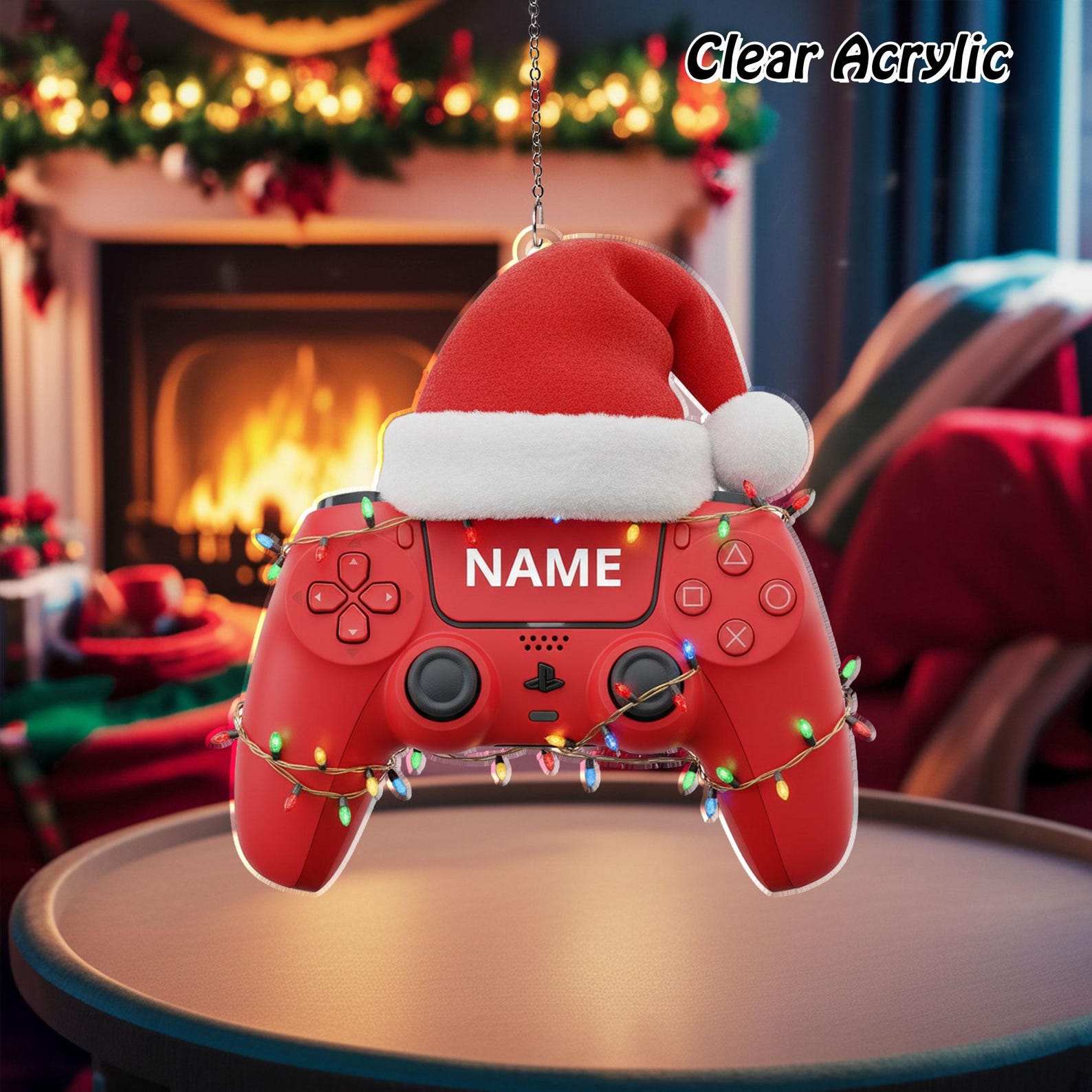 Controller Christmas Ornament, Custom 2D FLAT Keepsake, Gaming Holiday ...