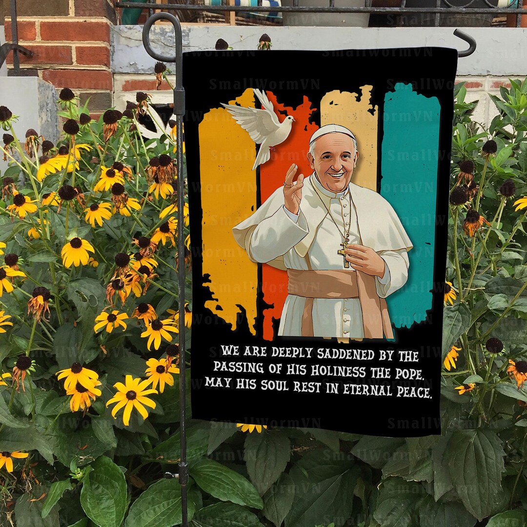 Pope Francis Vatican Catholic Saint Flag, Rip Pope Francis Flag, in ...