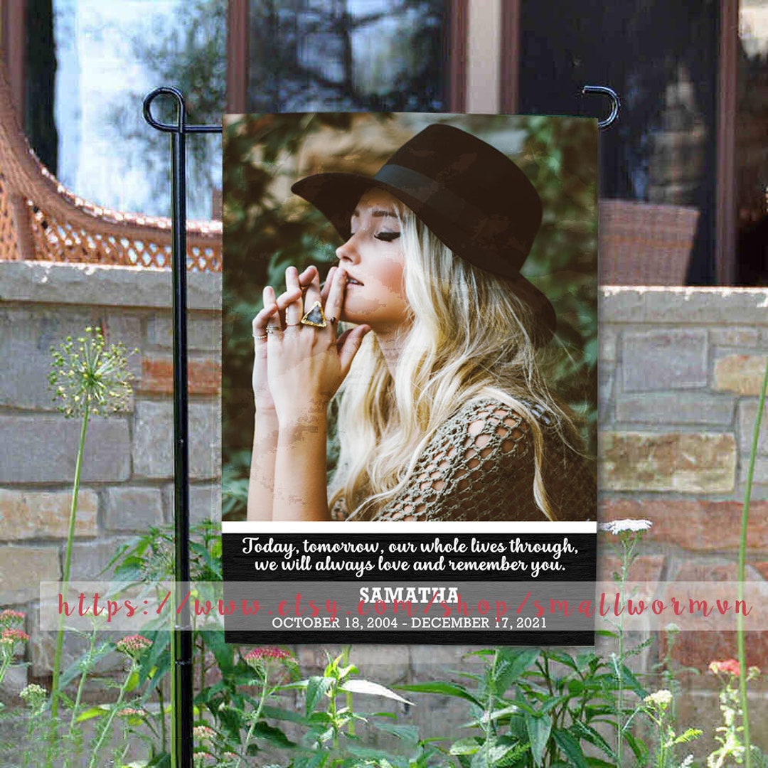 In Loving Memory Flag, Memorial Garden Flag, Custom Cemetery Garden ...