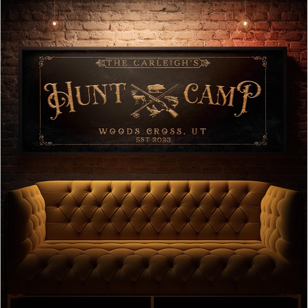 Custom Hunt Camp Sign, Hunting Sign Wall Art, Personalized Gift for ...