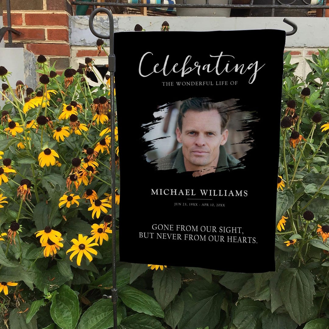 Celebrating the Wonderful Life Flag, Custom Cemetery Flag, Funeral ...