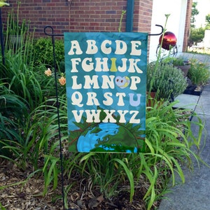 Alphabet Flag, Earth Day is Every Day Garden Flag, Abcs Save Planet ...