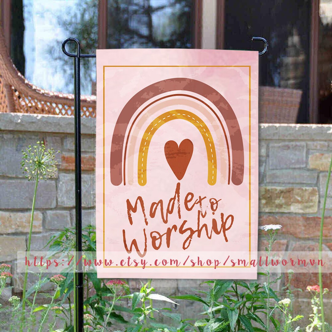 Made to Worship Flag, Faith Based Christian Bible Verse Quote ...