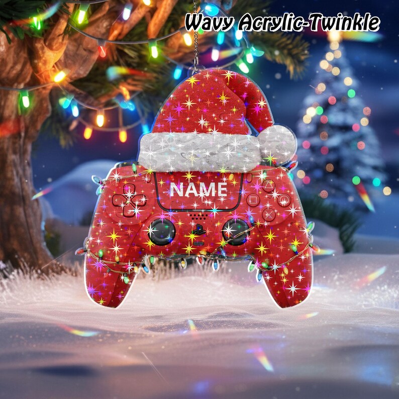 Controller Christmas Ornament, Custom 2D FLAT Keepsake, Gaming Holiday ...