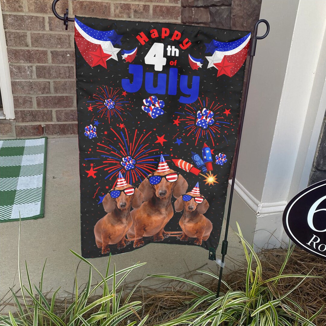 Happy 4th of July Dachshund Dogs American Flag, Dog Lover Gift, 4th of ...